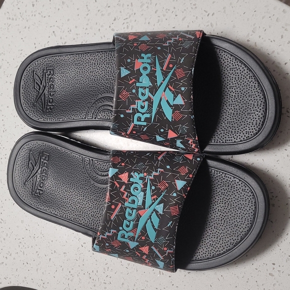 Reebok | Shoes | Reebok Slides With Retro Logo | Poshmark